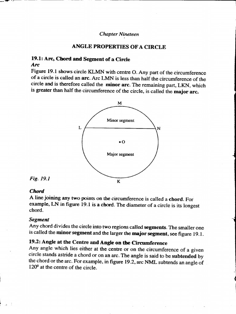 Angle Properties of a Circle Explained | PDF | Circle | Perpendicular