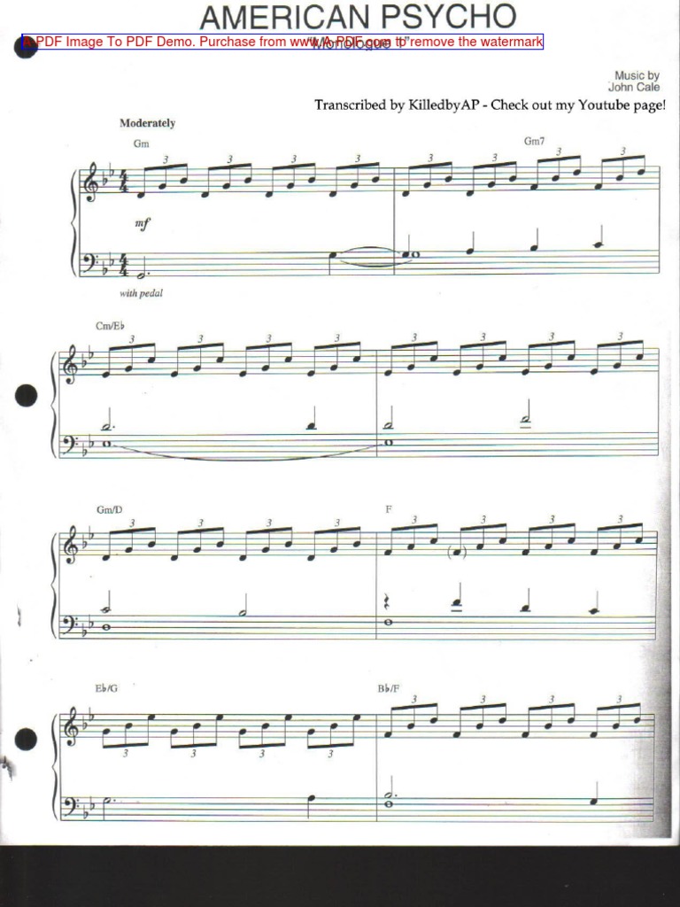 American Psycho Monologue 1 Sheet Music PDF | PDF