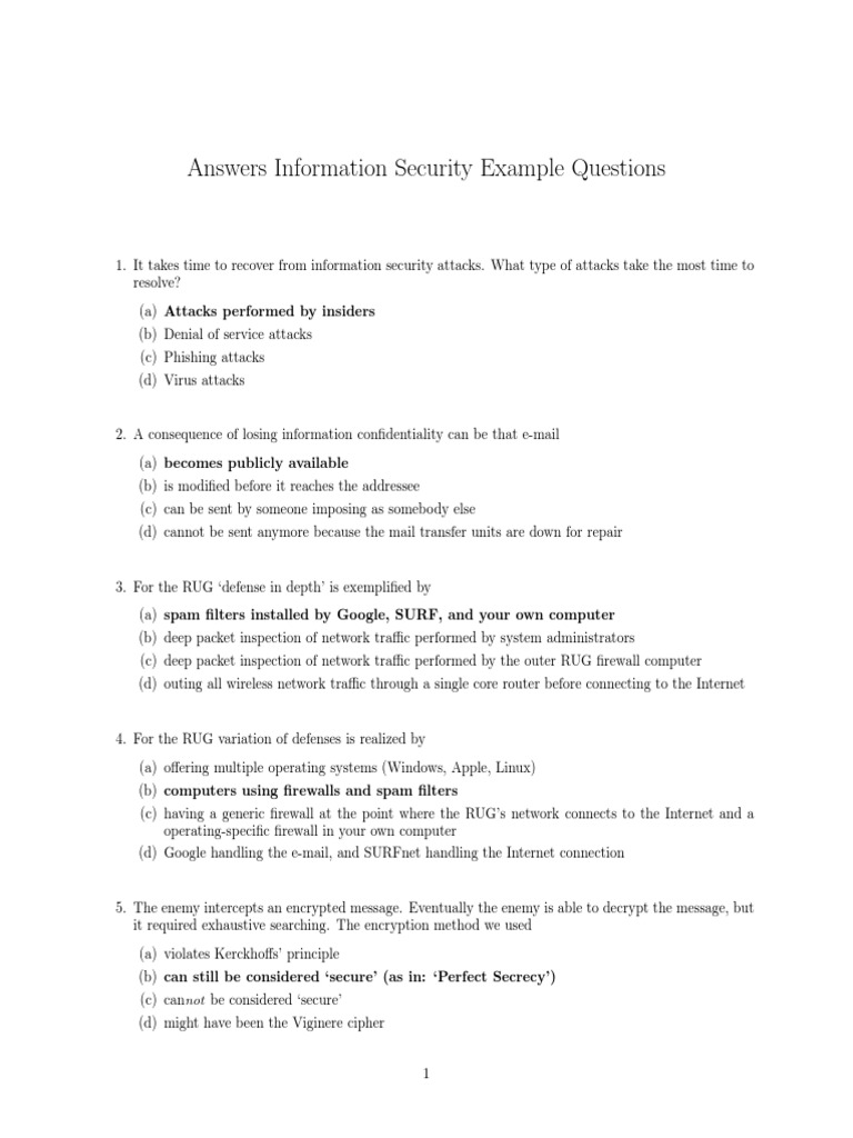 Information Security Answers | PDF | Public Key Cryptography | Cryptography