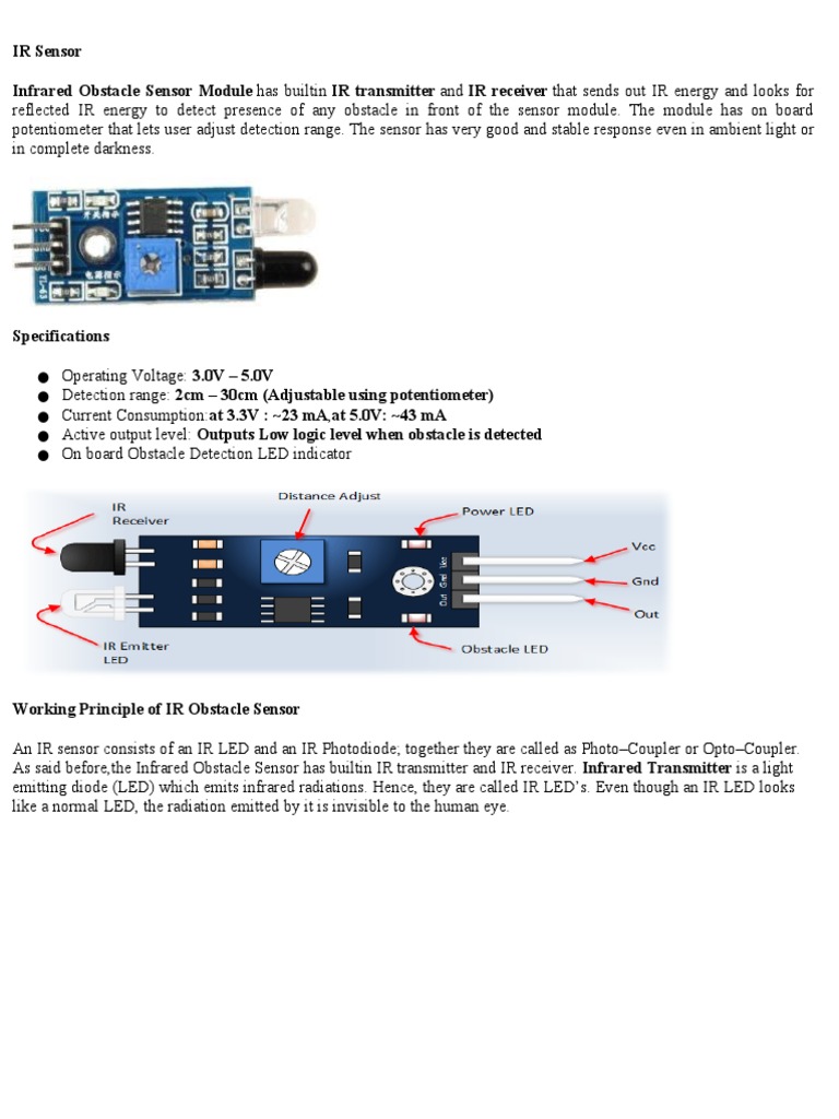 IR Sensor Infrared Obstacle Sensor Module Has Builtin IR Transmitter ...
