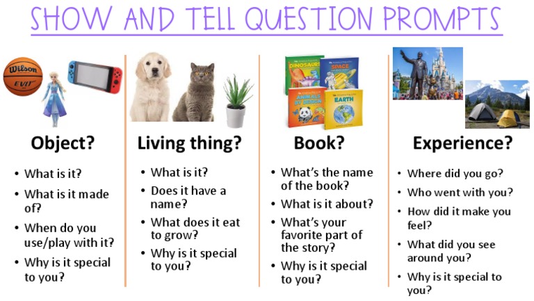 Show and Tell Question Prompts | PDF
