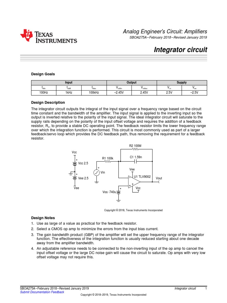 Como Diseñar Un Circuito Integrador Por Texas Instruments | PDF ...