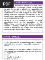 Slovin Formula | PDF | Margin Of Error | Sampling (Statistics)