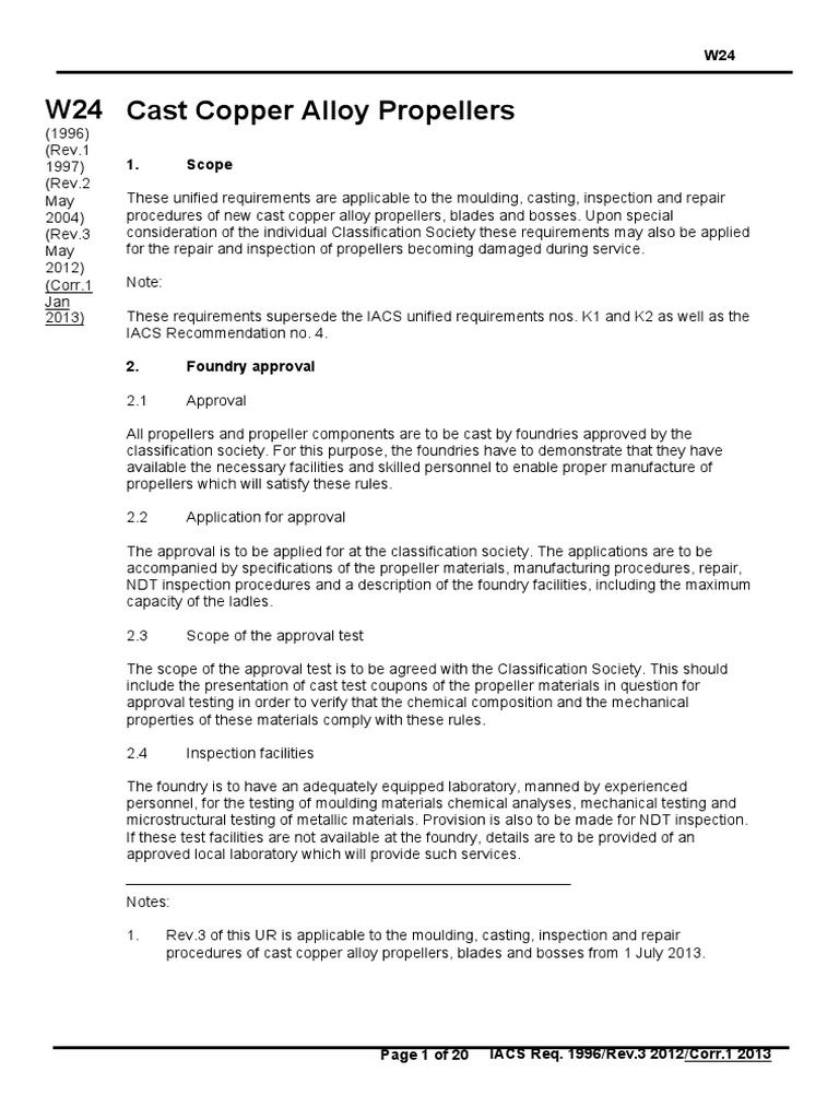 W24 Cast Copper Alloy Propellers W24 | PDF | Welding | Construction