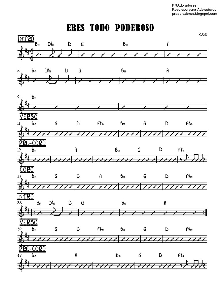 ERES TODO PODEROSO - Rojo - Partitura Completa-Watermark | PDF