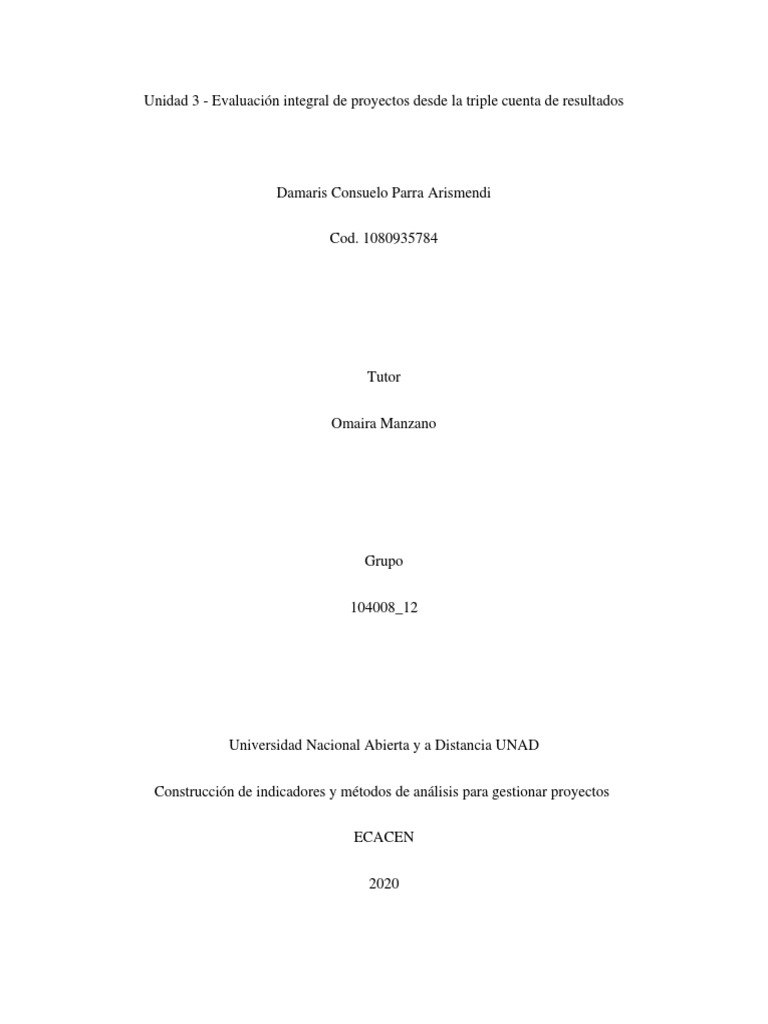 Actividad Individual-Damaris Parra | PDF | Sustentabilidad | Evaluación