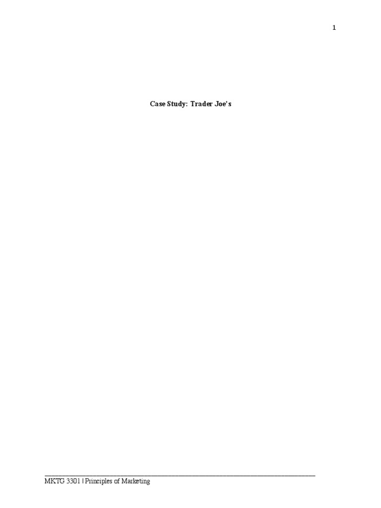 Case Study: Trader Joe's | PDF | Retail | Grocery Store