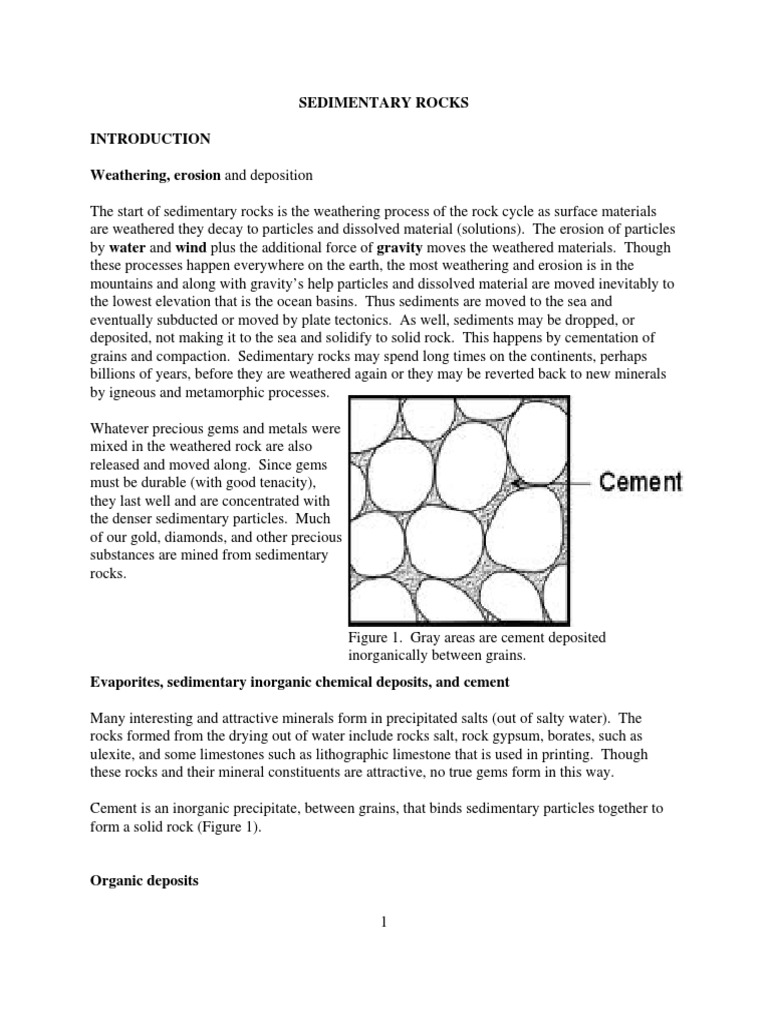 Sedimentary Rocks Formation and Gem Deposits | PDF