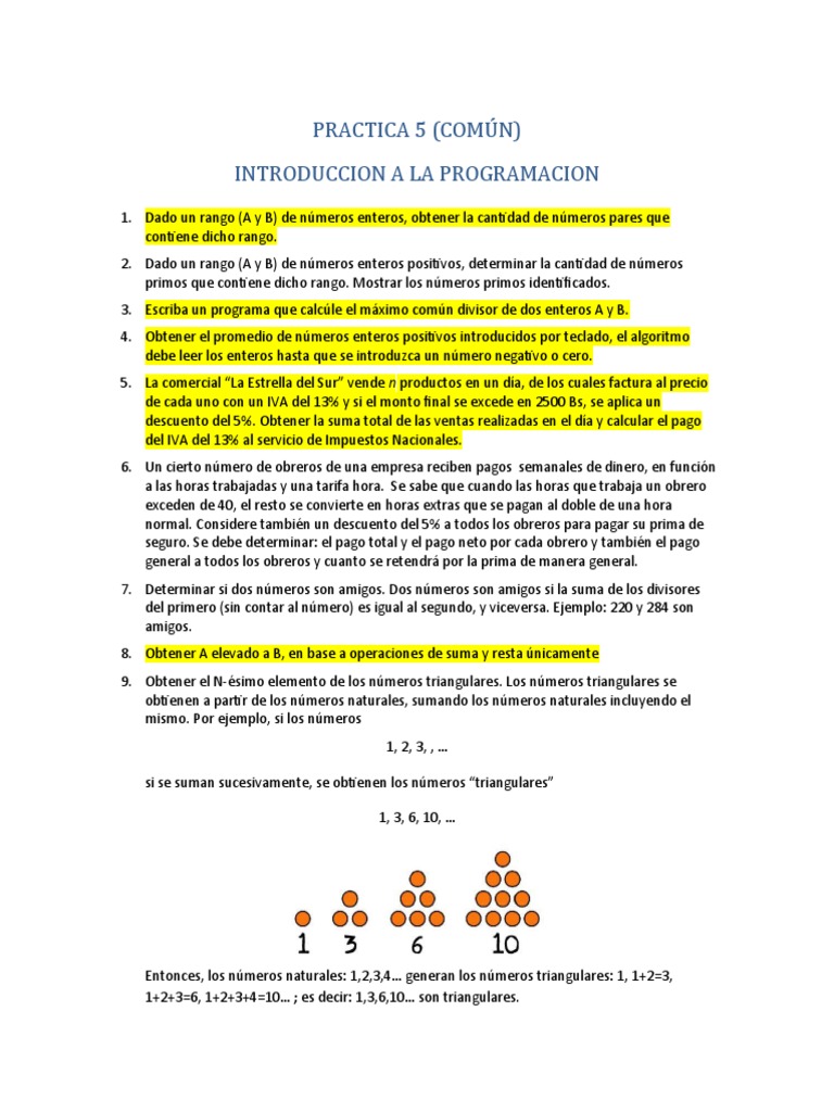 Practica-Introducción A La Programación | PDF | Entero | Algoritmos