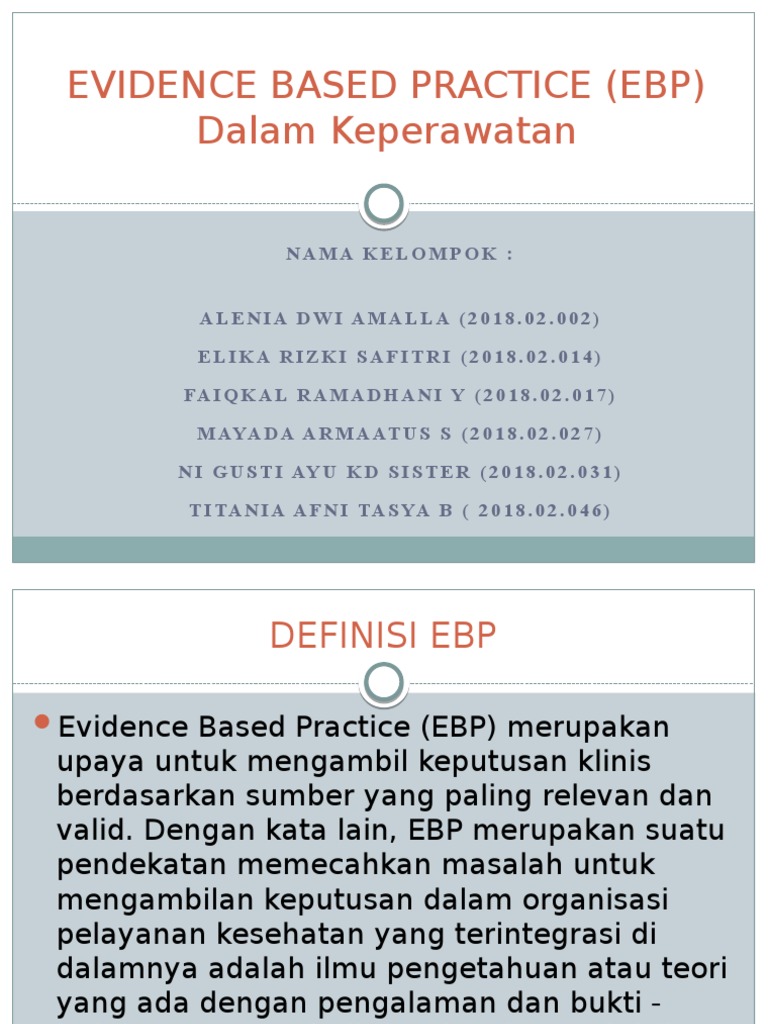 Evidence Based Practice (Ebp) | PDF