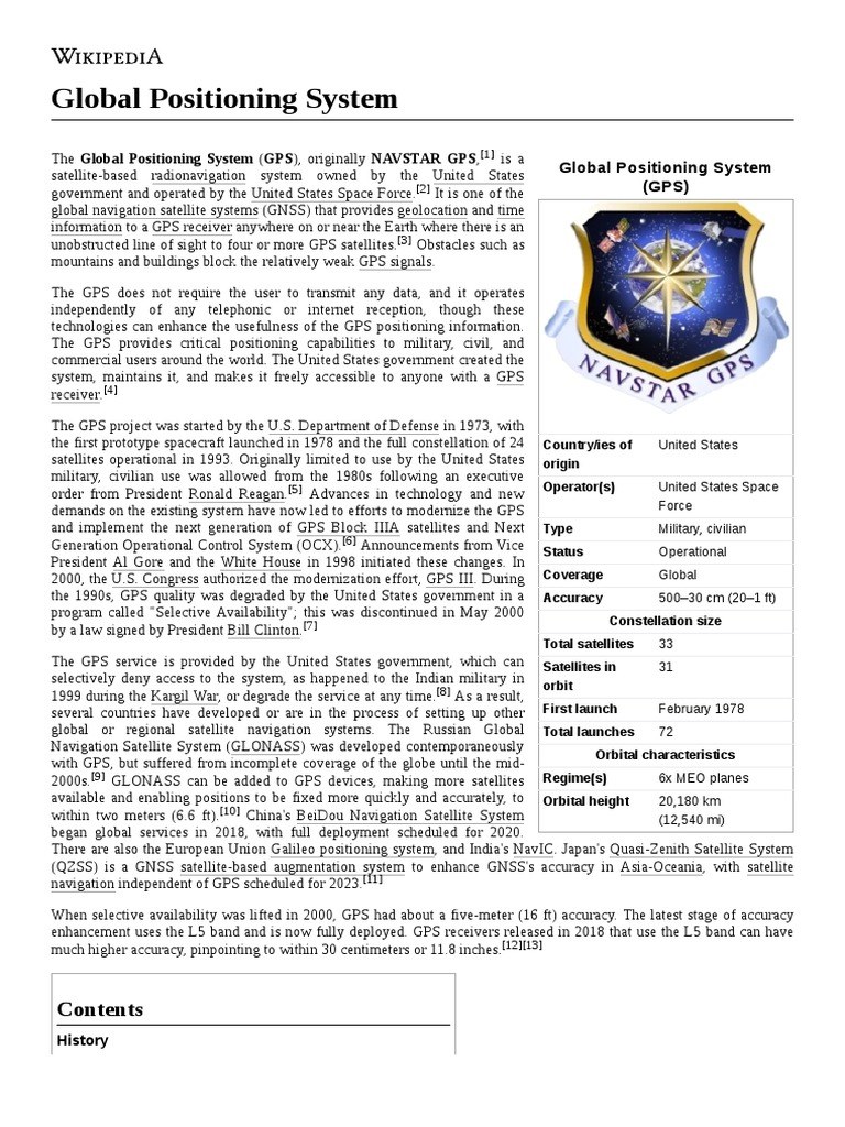 Global Positioning System (GPS) | PDF | Global Positioning System ...