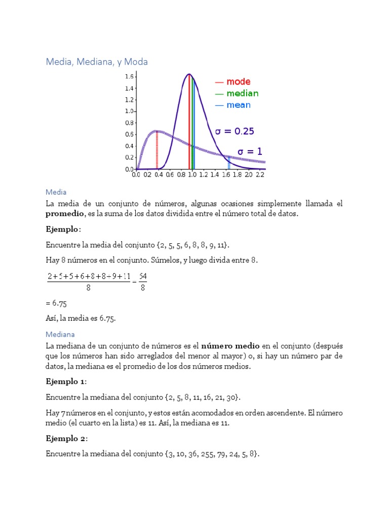 Cálculo de Media, Mediana y Moda | PDF | Finanzas y dinero | Artes del ...