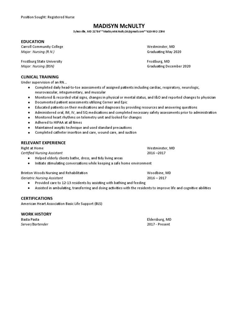 Madisyn Mcnulty Resume | PDF