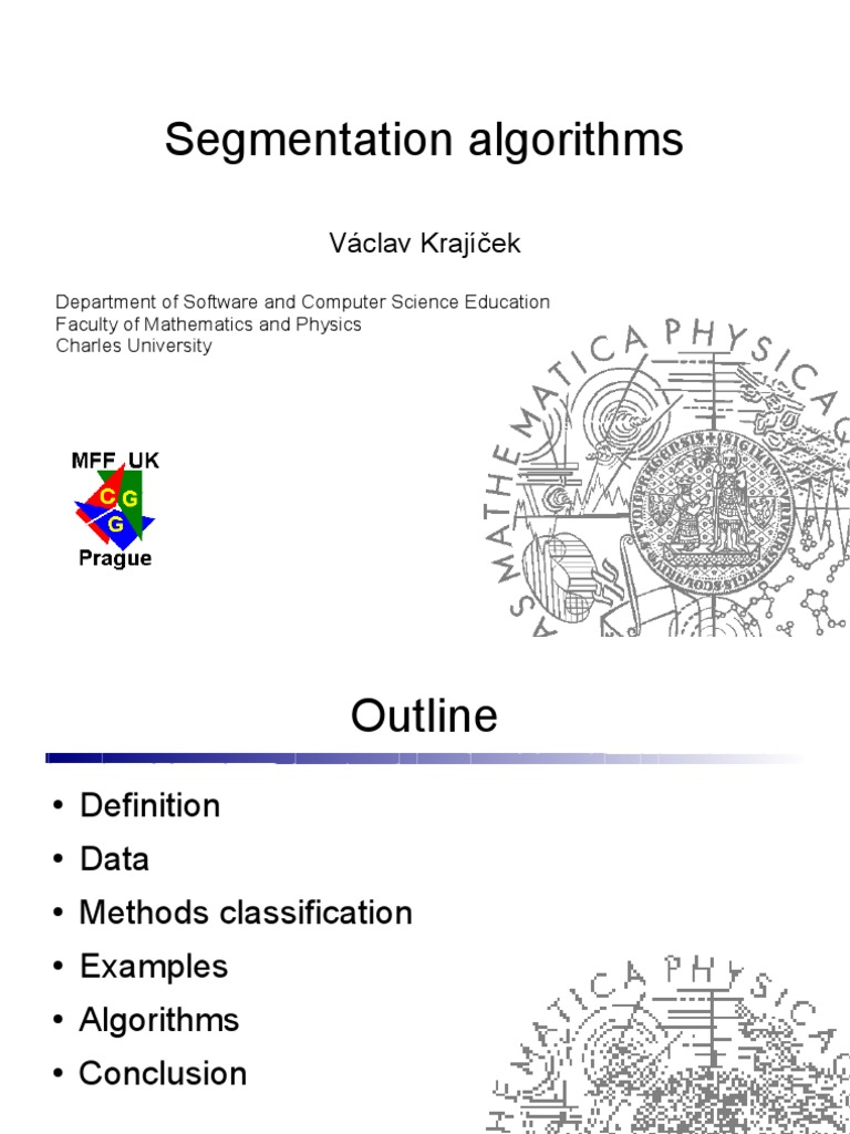 Segmentation Algorithms: Václav Krajíček | PDF | Image Segmentation | Cluster Analysis