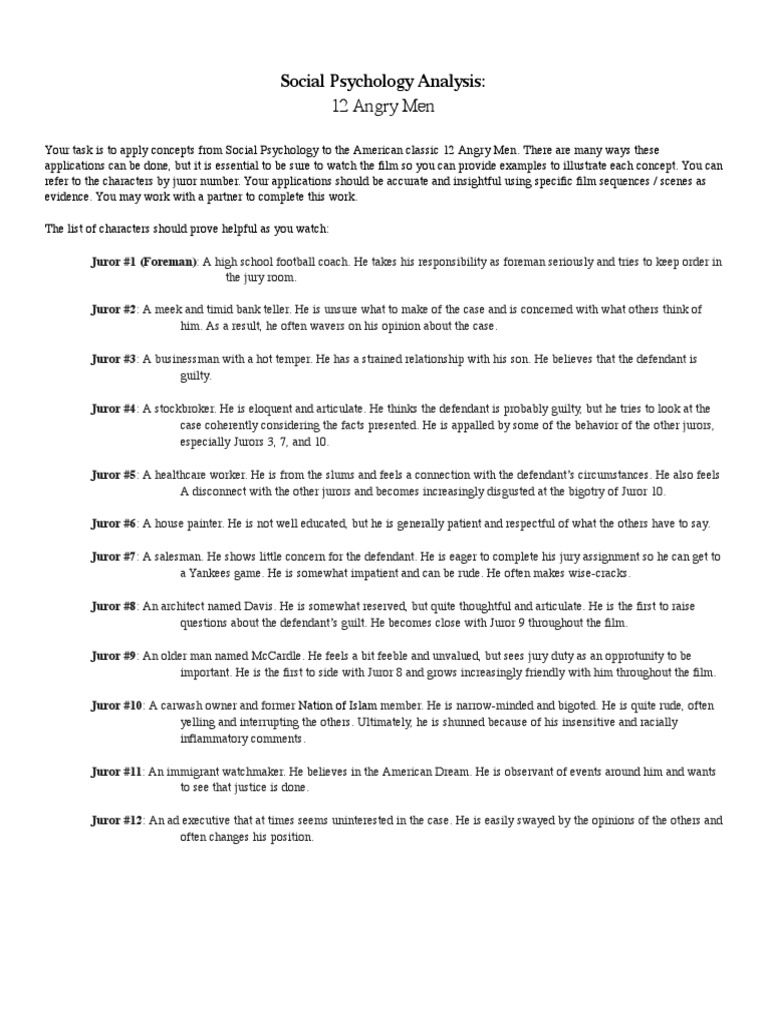 12 Angry Men PDF | PDF | Social Psychology | Concept