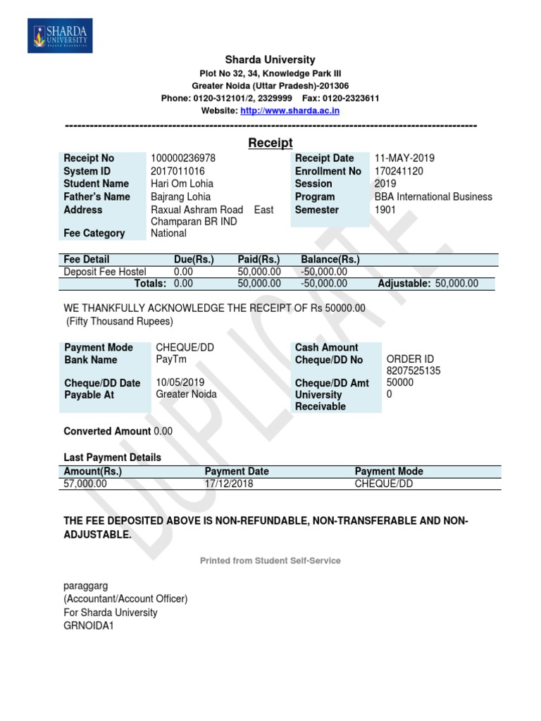 Duplicate Duplicate: Receipt | PDF