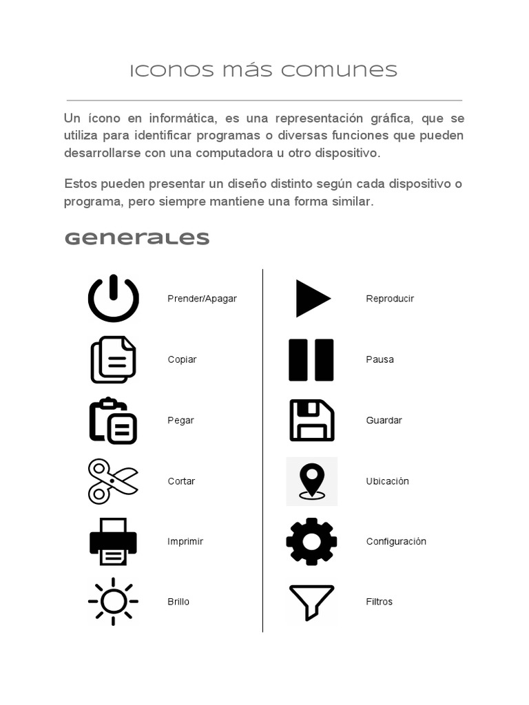 Iconos Mas Comunes | PDF | Introducciones relacionadas con la ...
