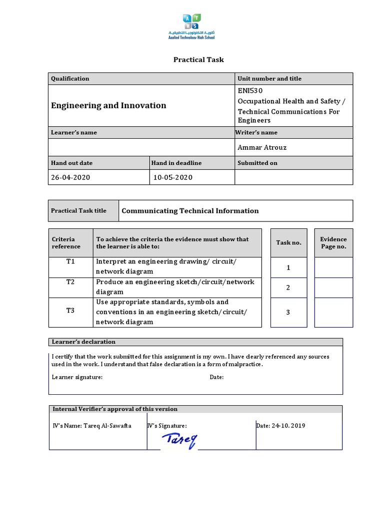 Engineering and Innovation: Practical Task | PDF | Drawing ...