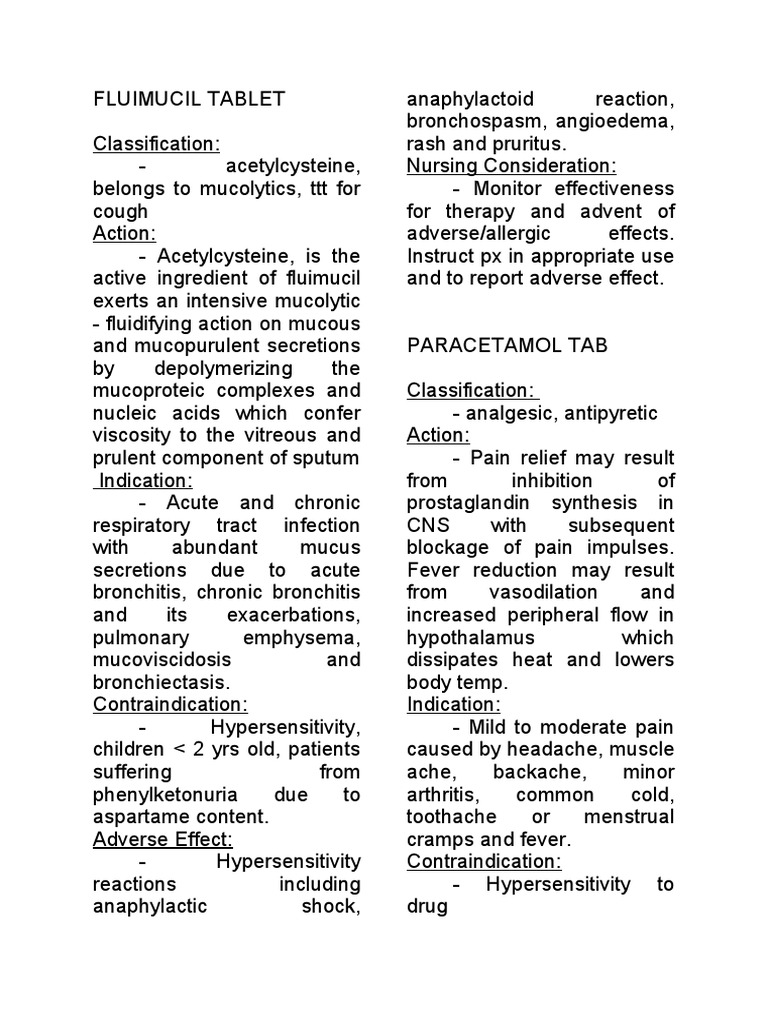 Fluimucil Tablet | PDF | Nonsteroidal Anti Inflammatory Drug | Heart