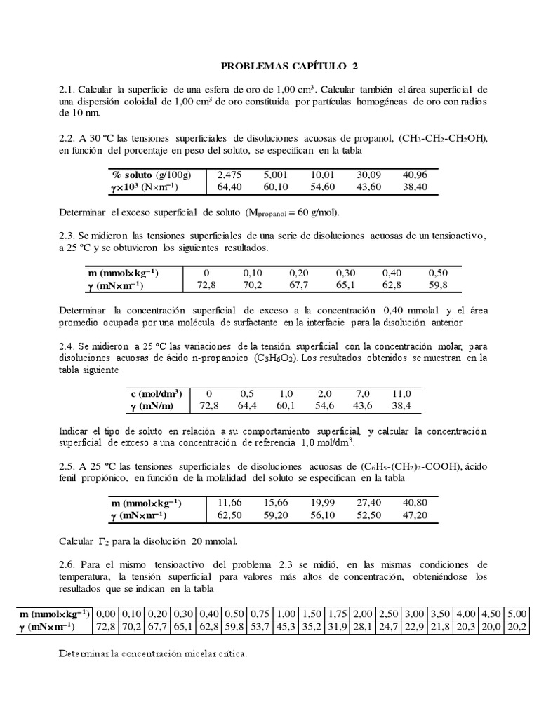 Problemas Capitulo 2 | PDF | Física | Sustancias químicas
