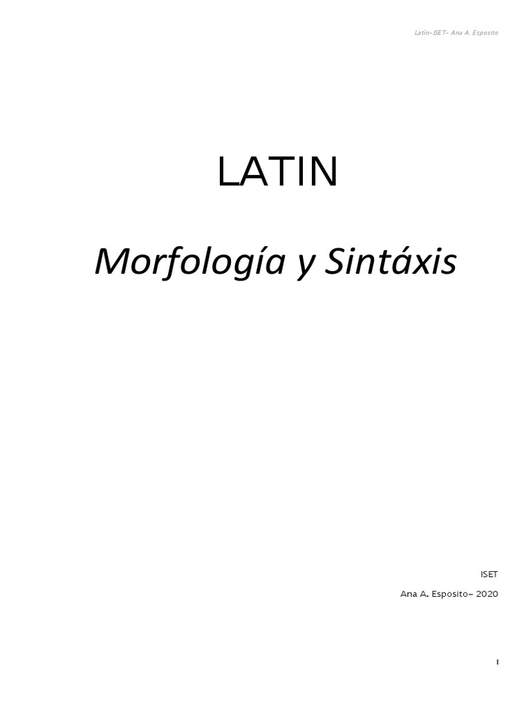 2020-Gramatica Latina | PDF | latín | Verbo