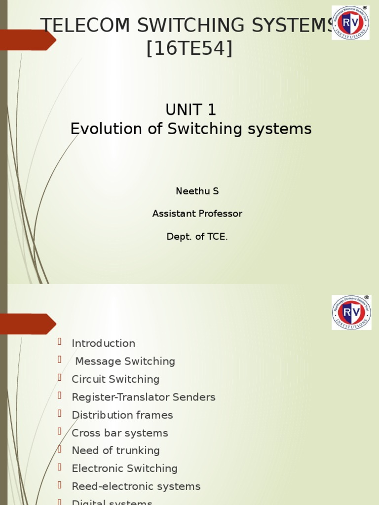 Telecom Switching Systems (16TE54) | Download Free PDF | Telephone ...