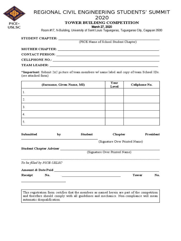 Regional Civil Engineering Students' Summit 2020: Tower Building ...