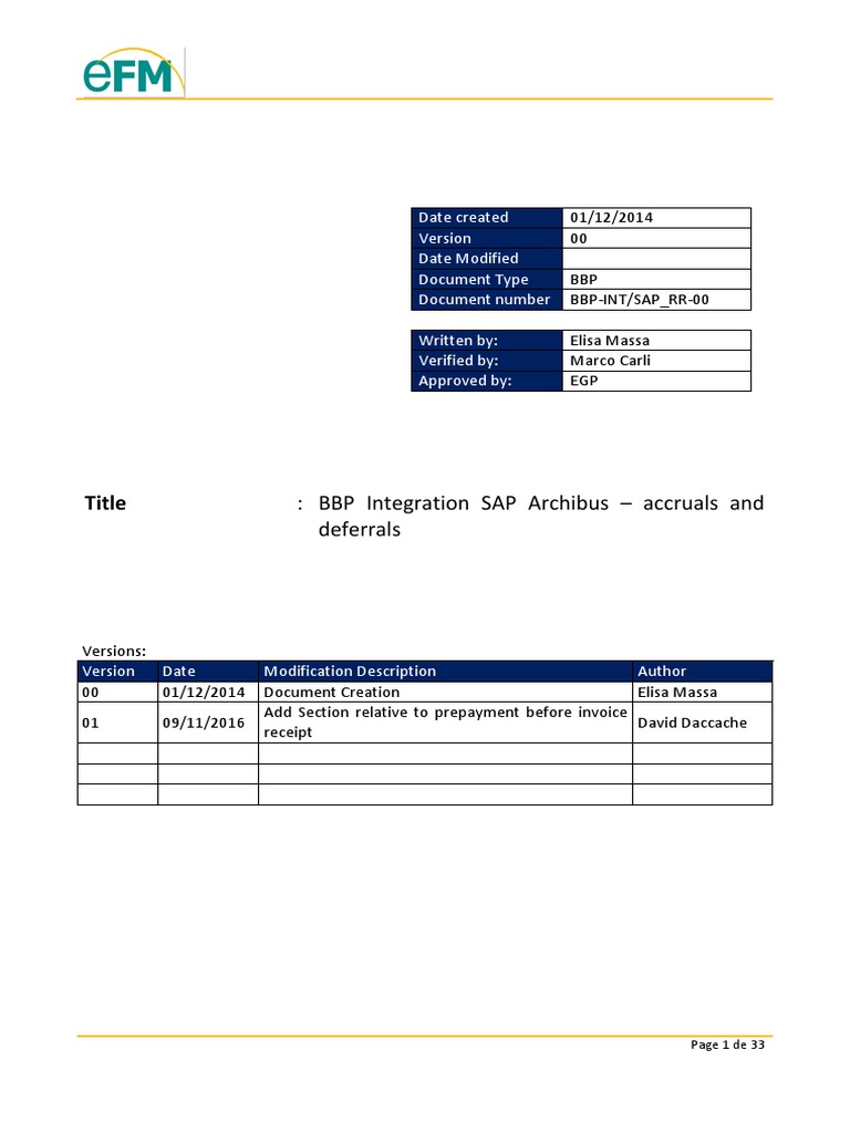 AB - SAP Integration Deferral and Accruals - ESP - v01 - Eng | PDF ...