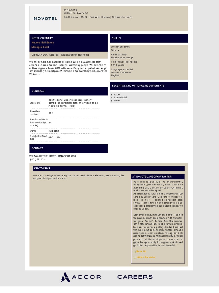 Accor Careers 523024 PDF | PDF | Employment | Business