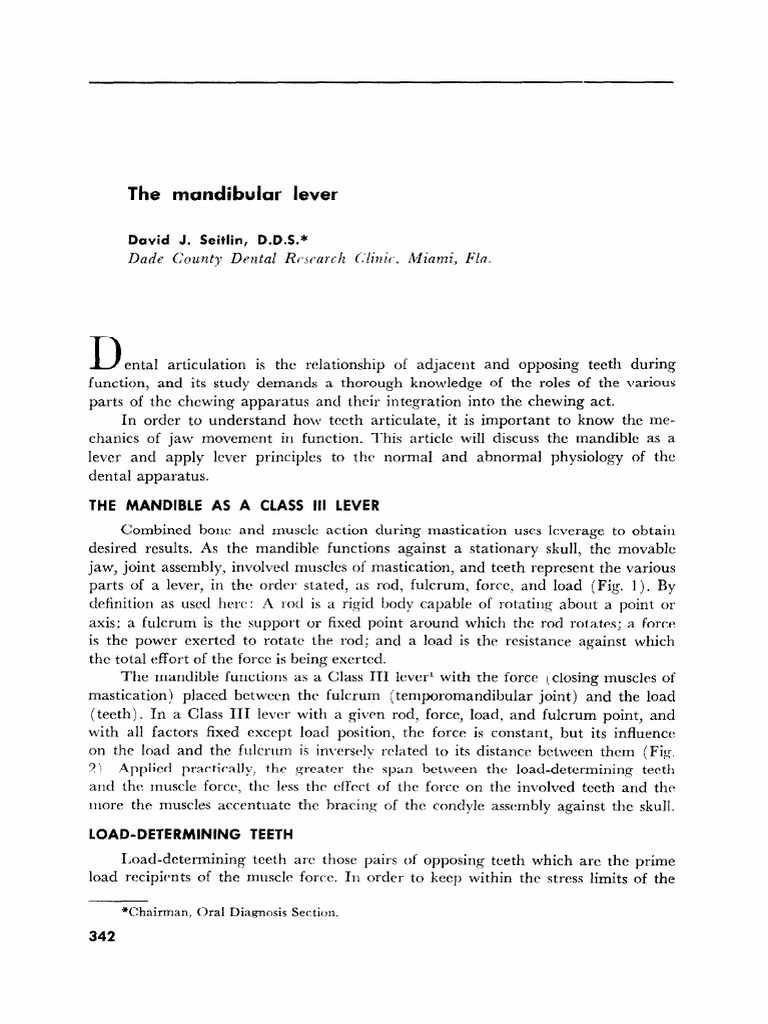 Mandible As Lever | PDF | Lever | Human Anatomy