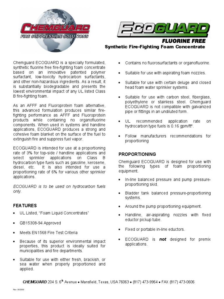 Fluorine Free: Synthetic Fire-Fighting Foam Concentrate | PDF ...