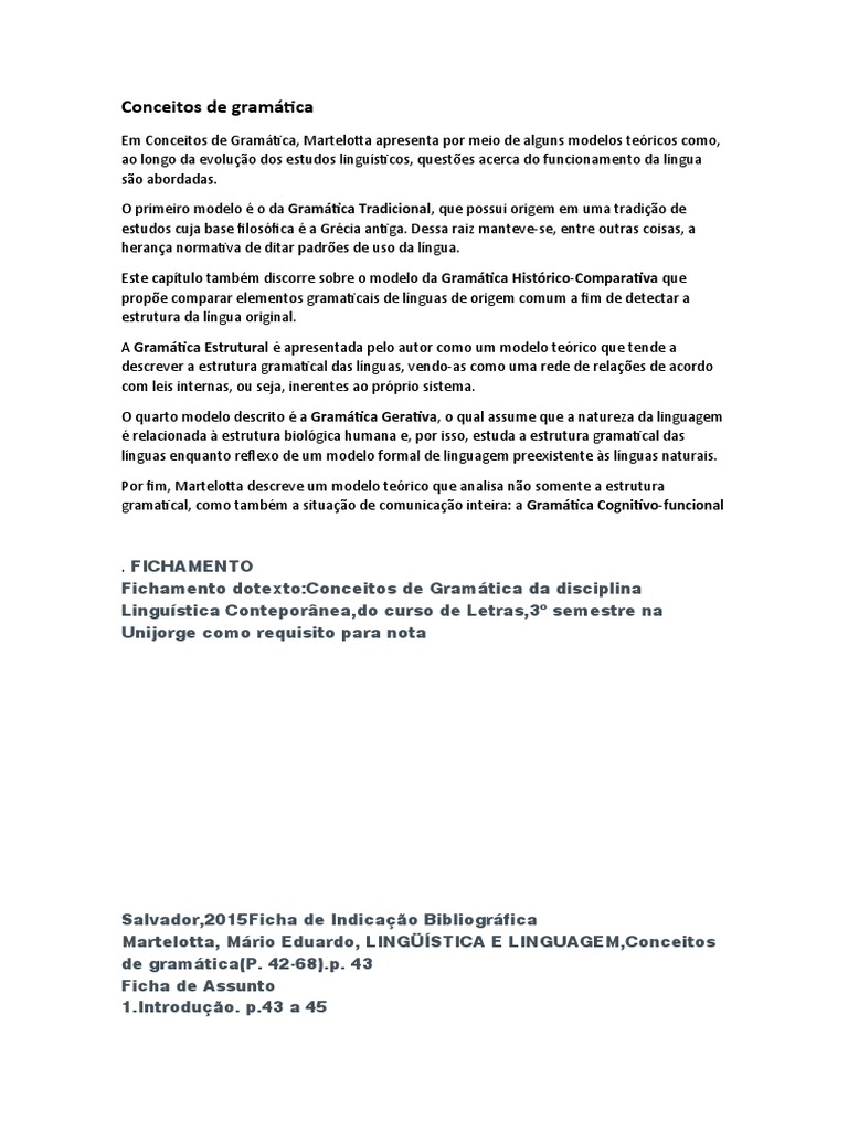 Conceitos De Gramática Pdf Gramática Linguagem Natural