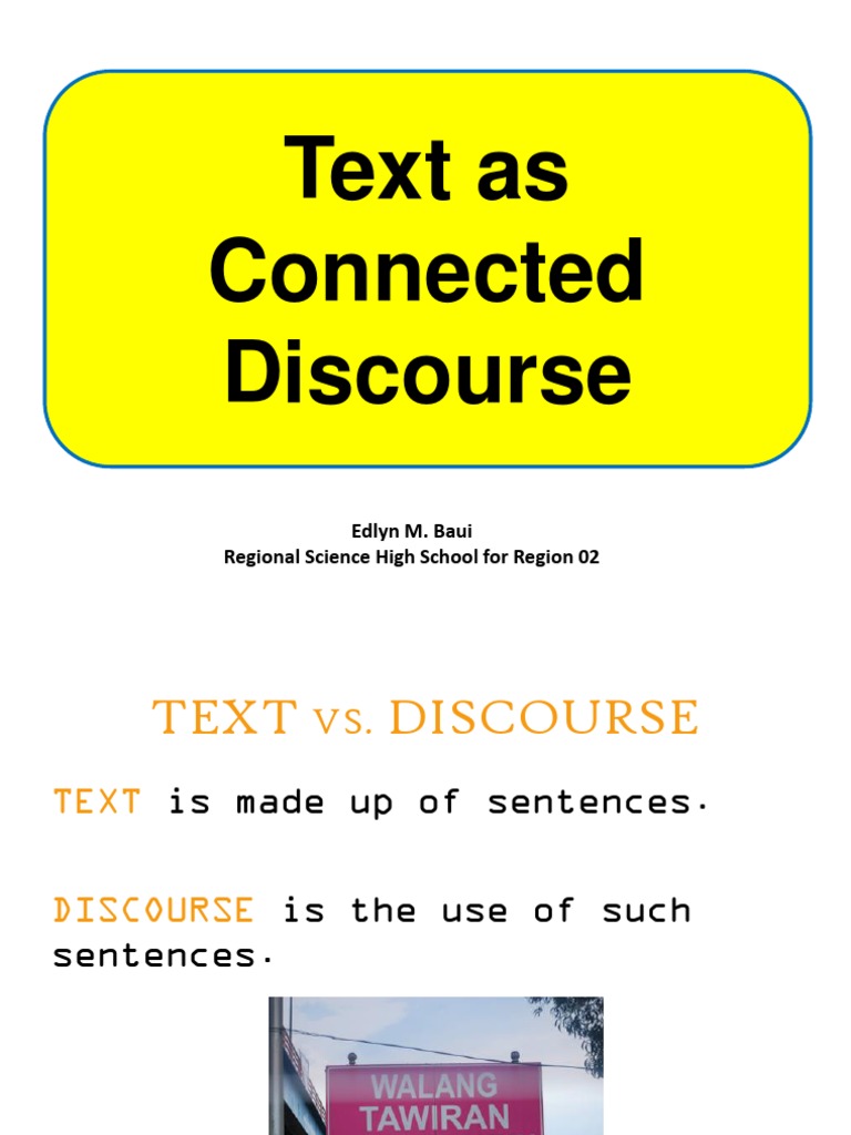 Text As Connected Discourse | PDF | Discourse | Speed Reading