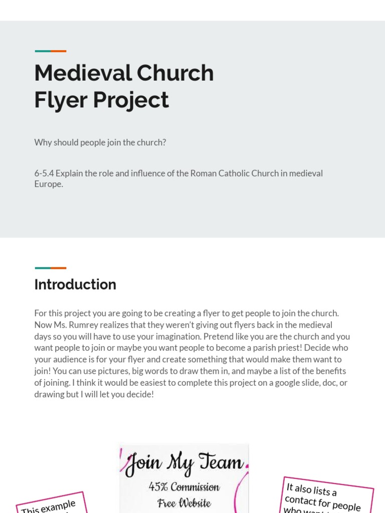Medieval Church Flyer Project Guide | PDF