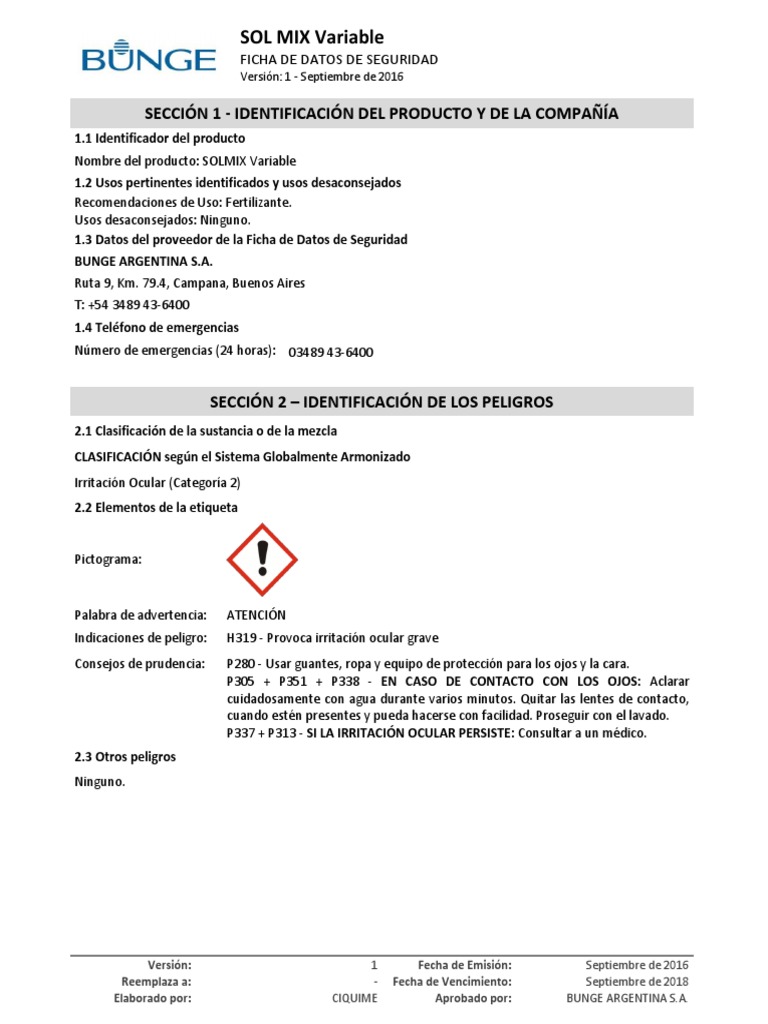 Fds - Sol Mix Variable 1 | PDF | Agua | Química