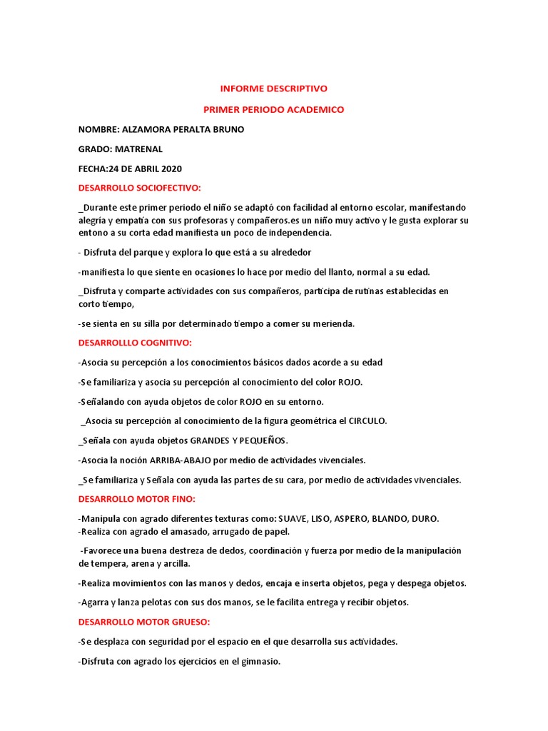 Informe Descriptivo | PDF | Percepción | Ritmo