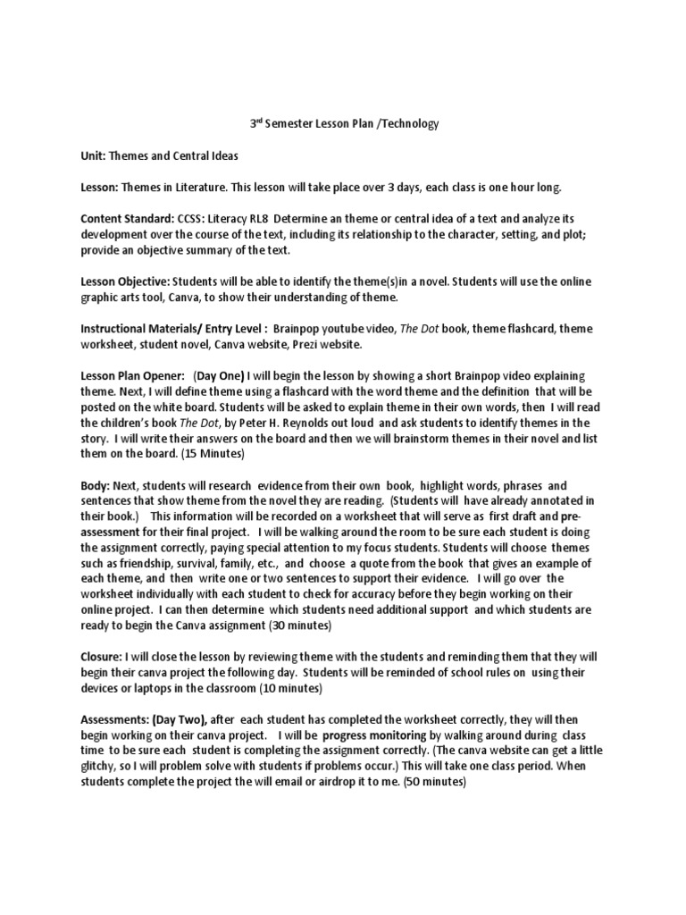 3rd Semester Lesson Plan | PDF | Lesson Plan | Worksheet