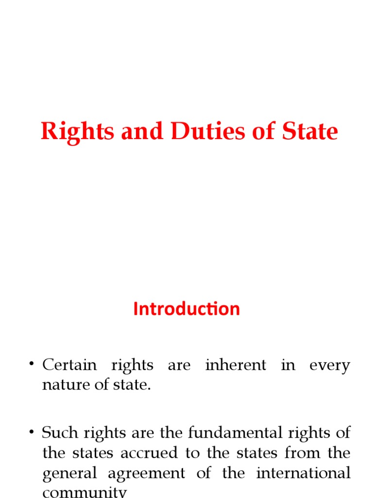 Rights and Duties of State | PDF | Sovereign State | Jurisdiction