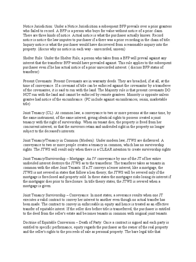 Property Rule Paragraphs | PDF | Leasehold Estate | Concurrent Estate