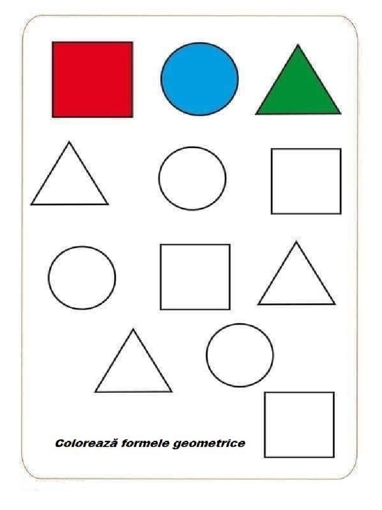 Fise Forme Geometrice de Colorat | PDF