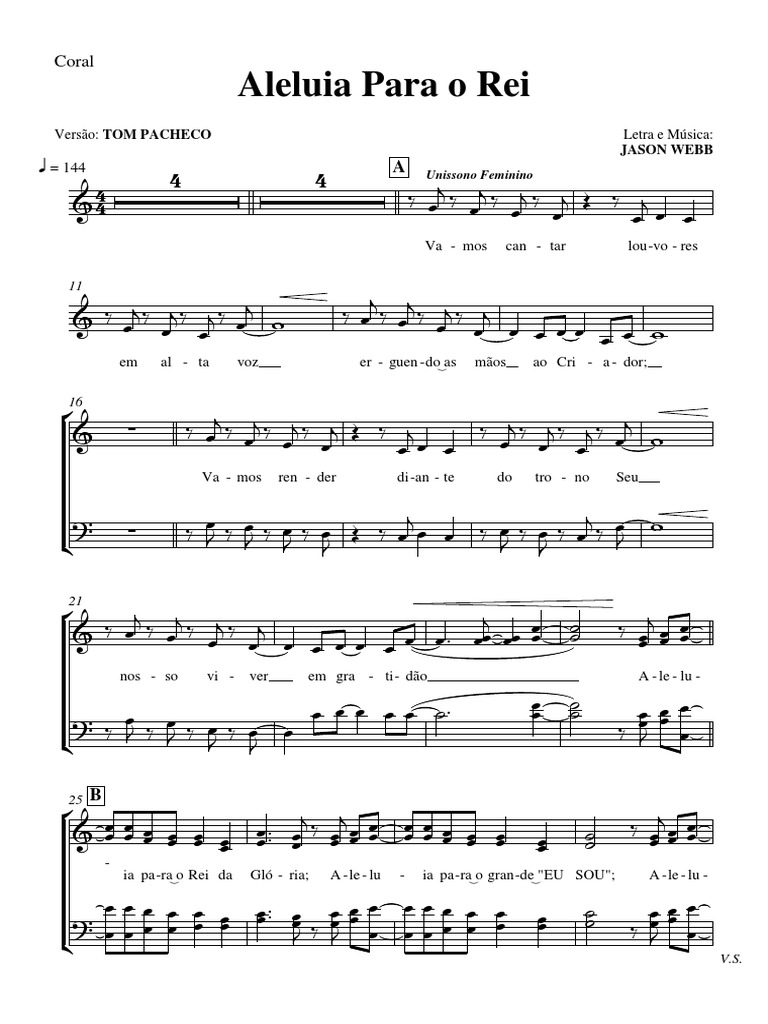 01-Aleluia para o Rei - Coral | PDF | Deuses do submundo | Divindades