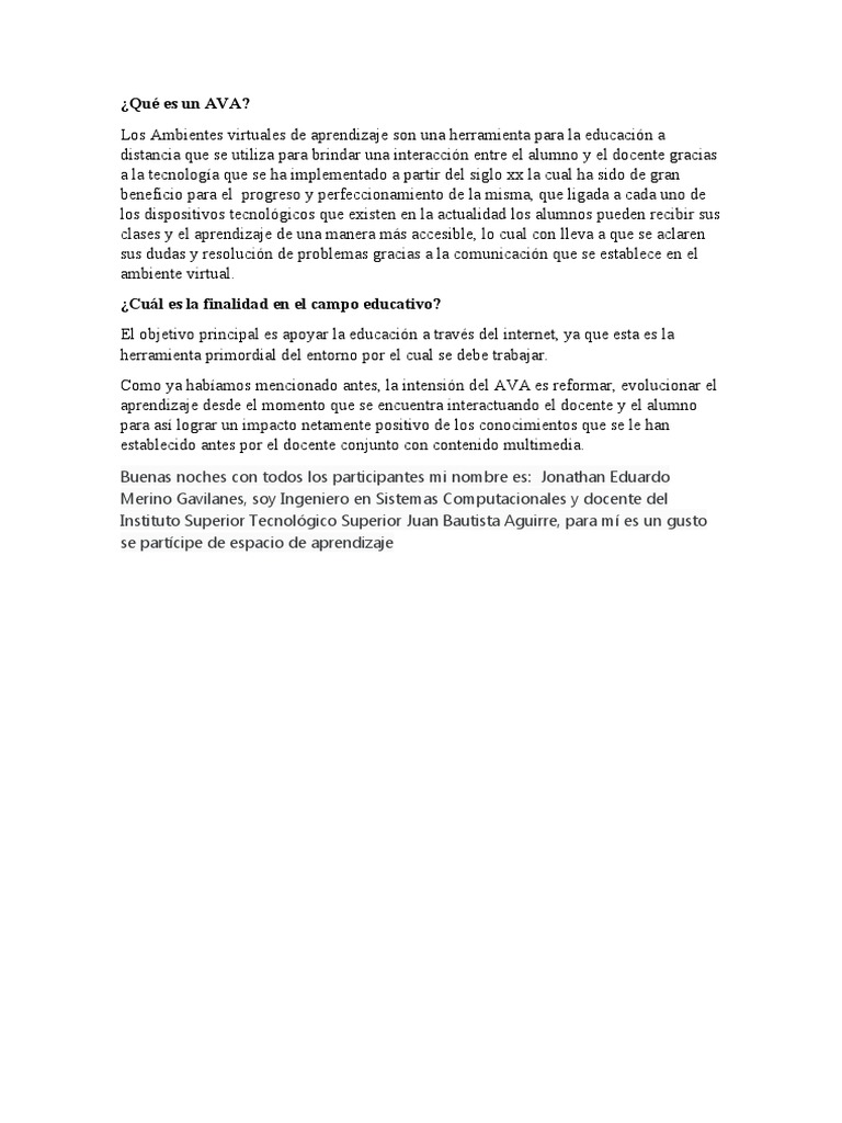 Qué Es Un AVA | PDF