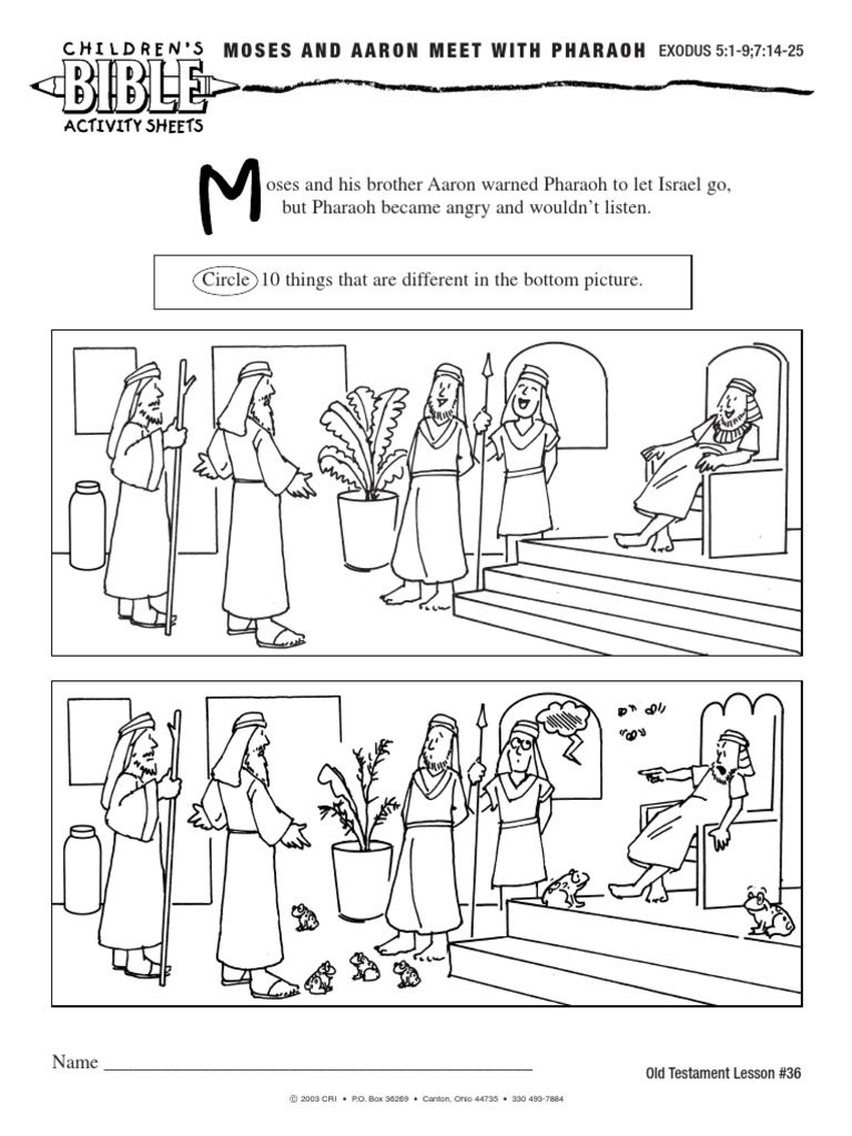 Moses And Pharaoh Printables