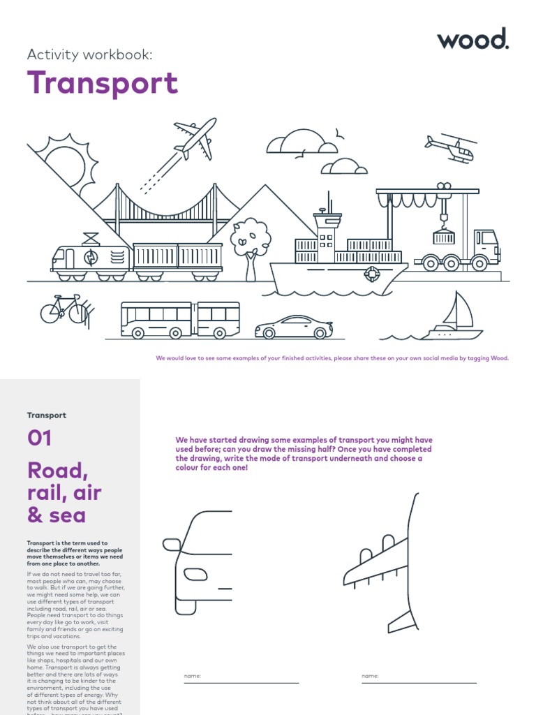 Transport Activity Workbook Guide | PDF | Train | Airplane