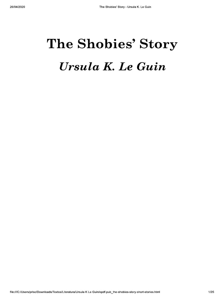 The Shobies' Story - Ursula K. Le Guin | PDF