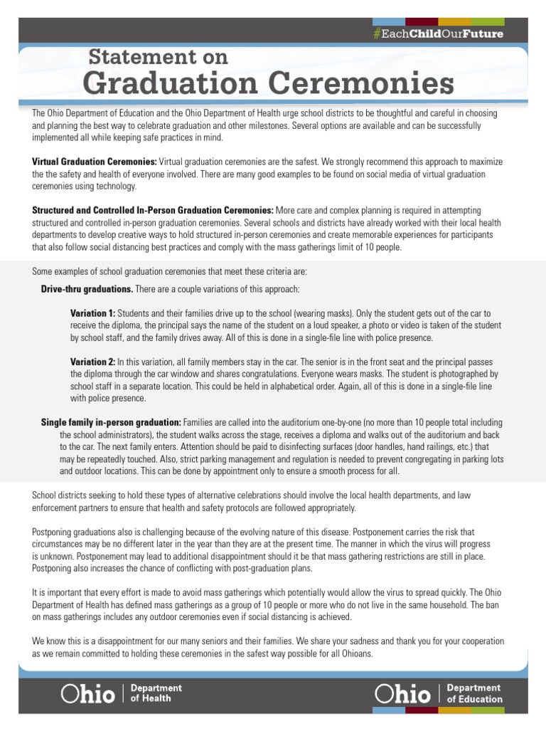 Graduation Ceremonies COVID 19 | PDF | Public Sphere | Business