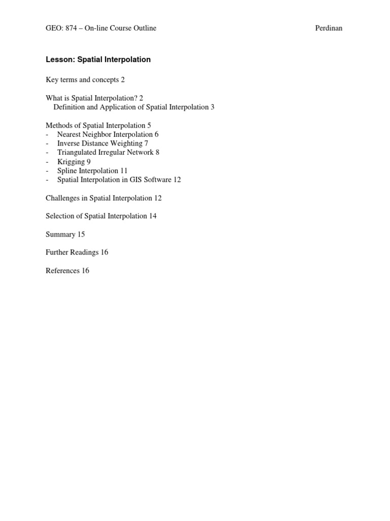 Spatial Interpolation - Perdinan | PDF | Interpolation | Geographic Information System
