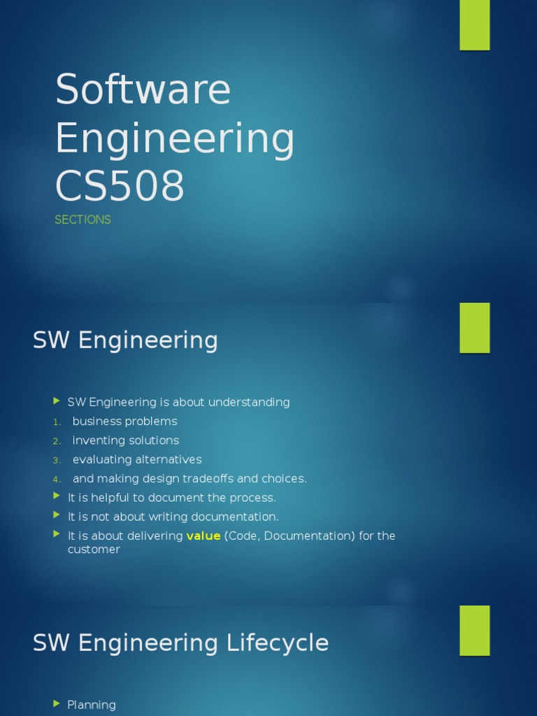 Software Engineering CS508: Comprehensive Guide to Software Development Lifecycles, Models, and ...