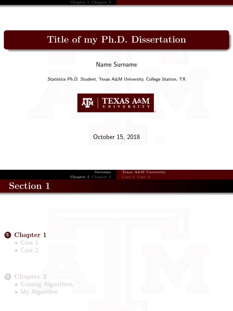 Presentation Template Texas A and M | PDF | Statistical Inference ...
