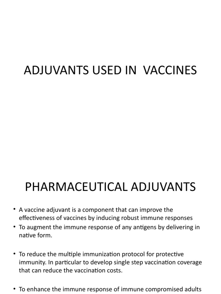 Vaccine Adjuvants Overview | PDF | Adjuvant | Vaccines